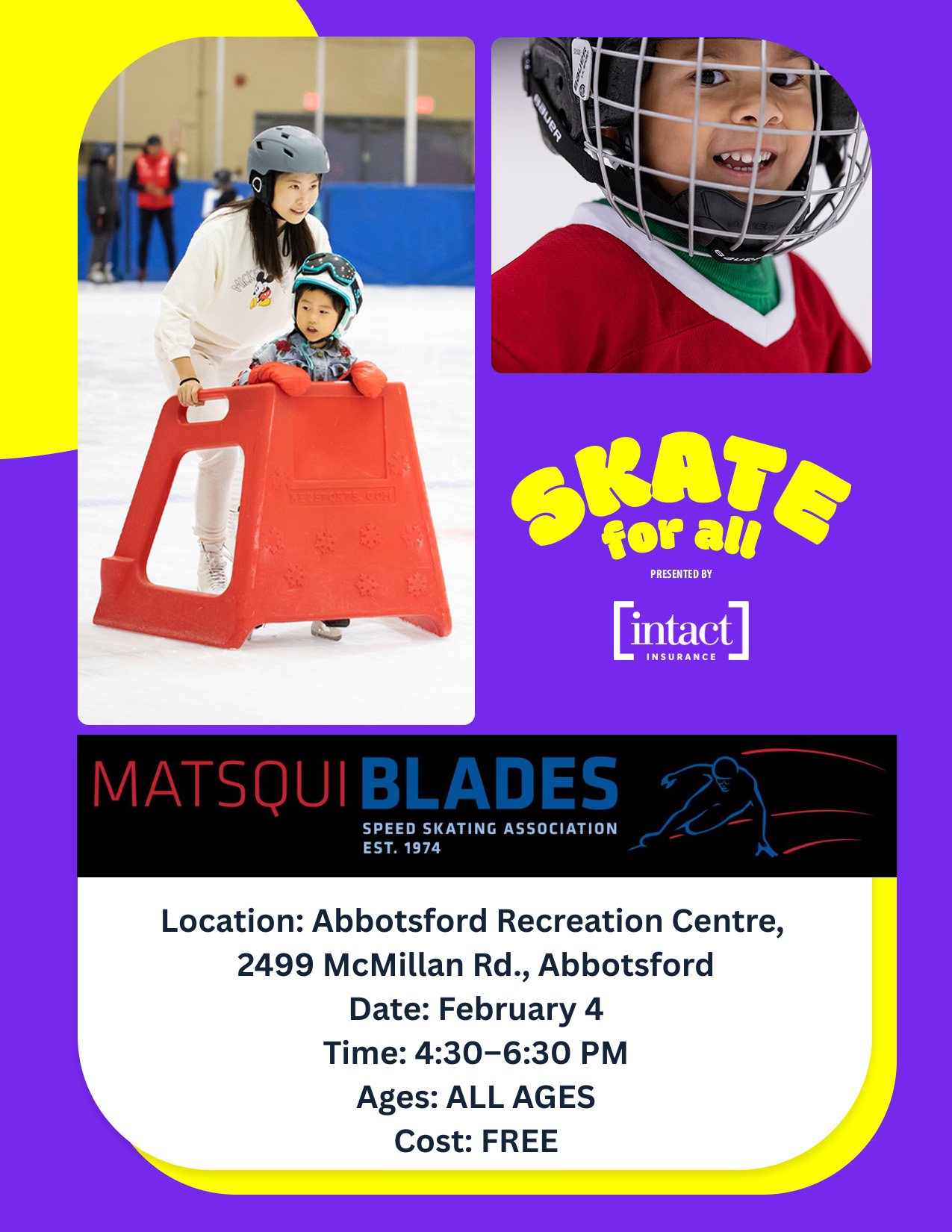 Skate for ALL - FREE Speed Skating Experience - Go! Abbotsford